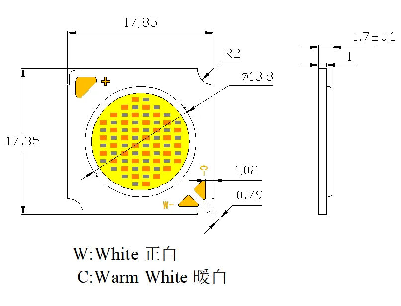 COB LED, 20W Tunable White LED Module - MoonLEDs