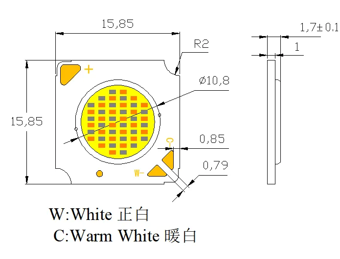 COB LED, 20W Tunable White LED Module - MoonLEDs