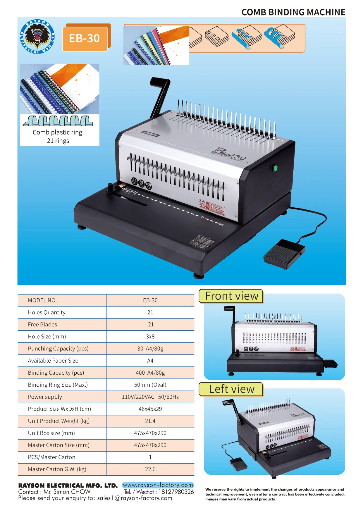 COMB BINDING MACHINE-EB-30
