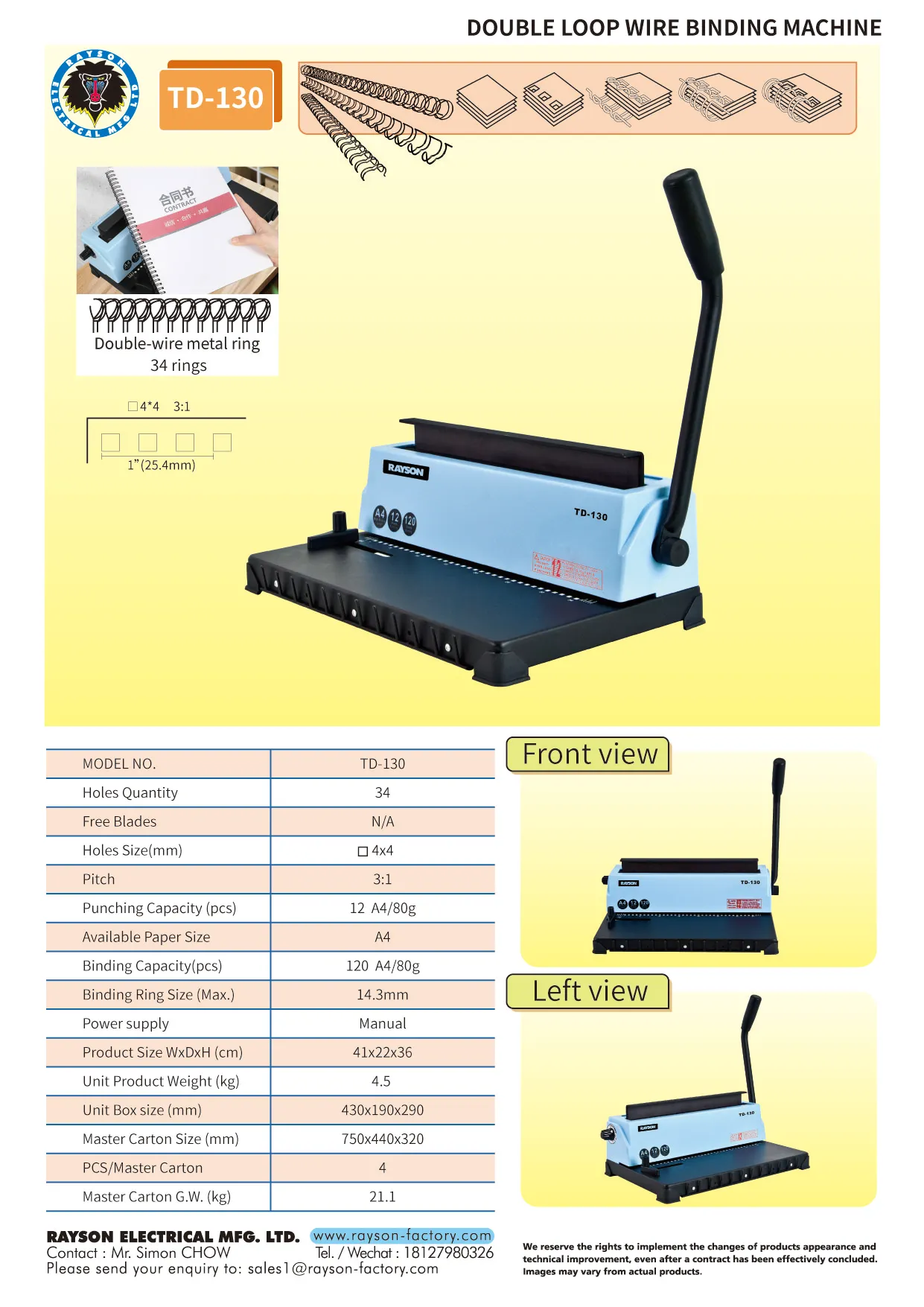 Double Loop Wire Binding Machine TD-130