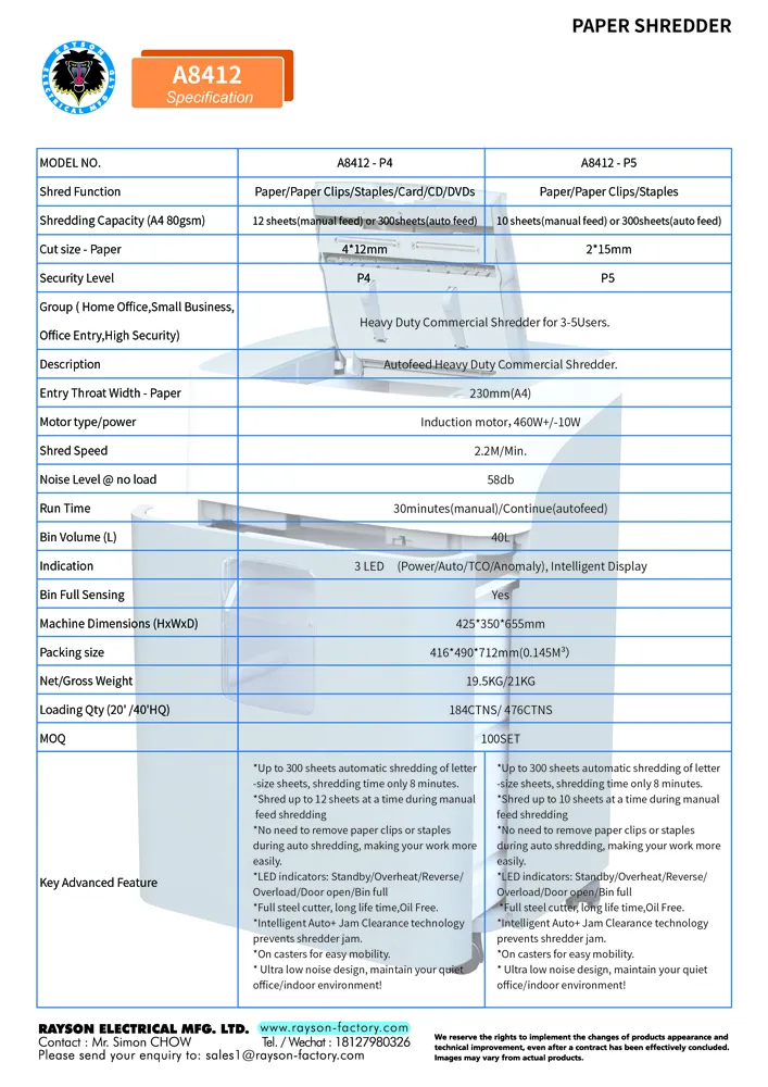 COMMERCIAL GRADE PAPER SHREDDER