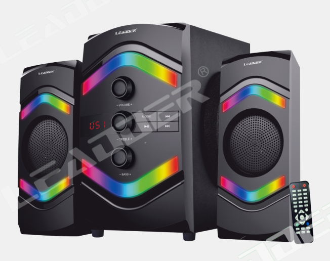 LEADDER SPEAKER 2.1CH multimedia speaker/ LED/ Remote/ DC