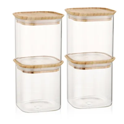 550ml square glass storage tank High borosilicate glass sealed tank