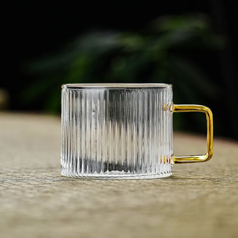 High borosilicate glass small tea cup hammer pattern small cup tea with ...