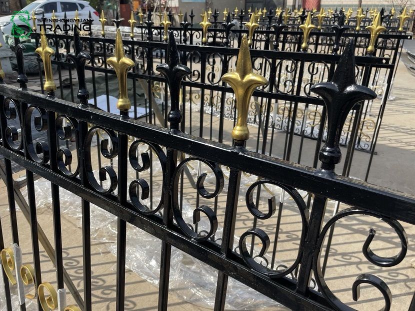 Metal Hot Dip Galvanizing Powder Coated Iron Steel Fence&Gate