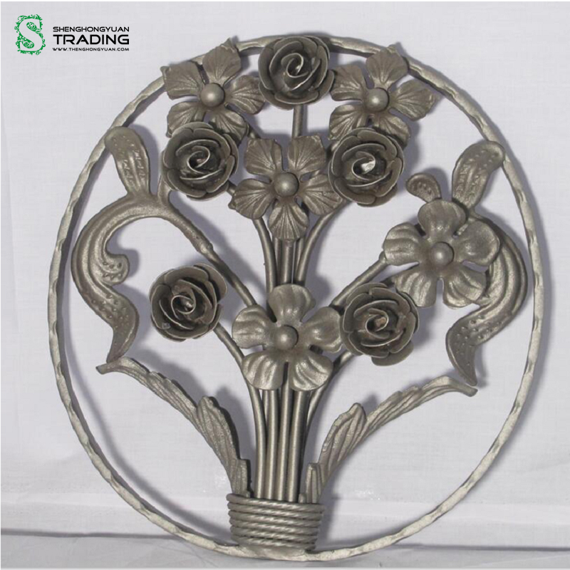 Wrought Iron Steel Components Ornamental Flower Panels