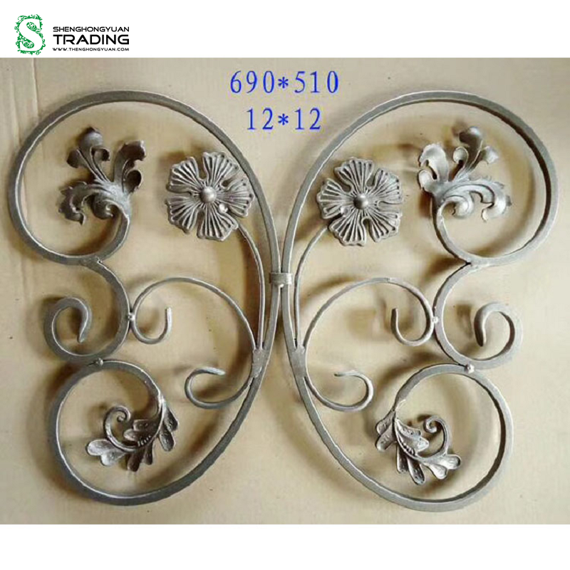Wrought Iron Steel Components Ornamental Flower Panels
