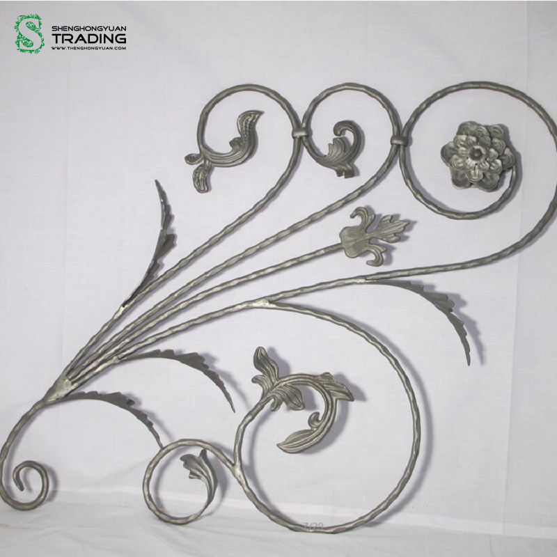 Wrought Iron Steel Components Ornamental Flower Panels