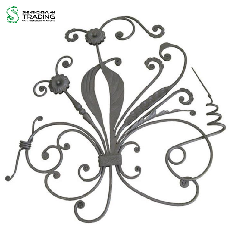 Wrought Iron Steel Components Ornamental Flower Panels