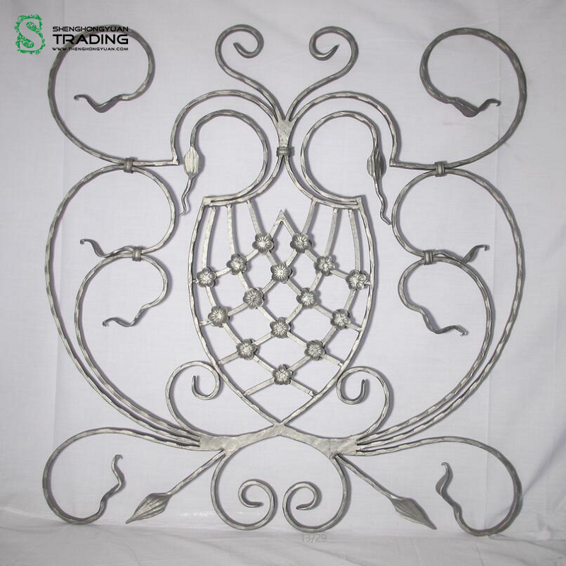 Wrought Iron Steel Components Ornamental Flower Panels