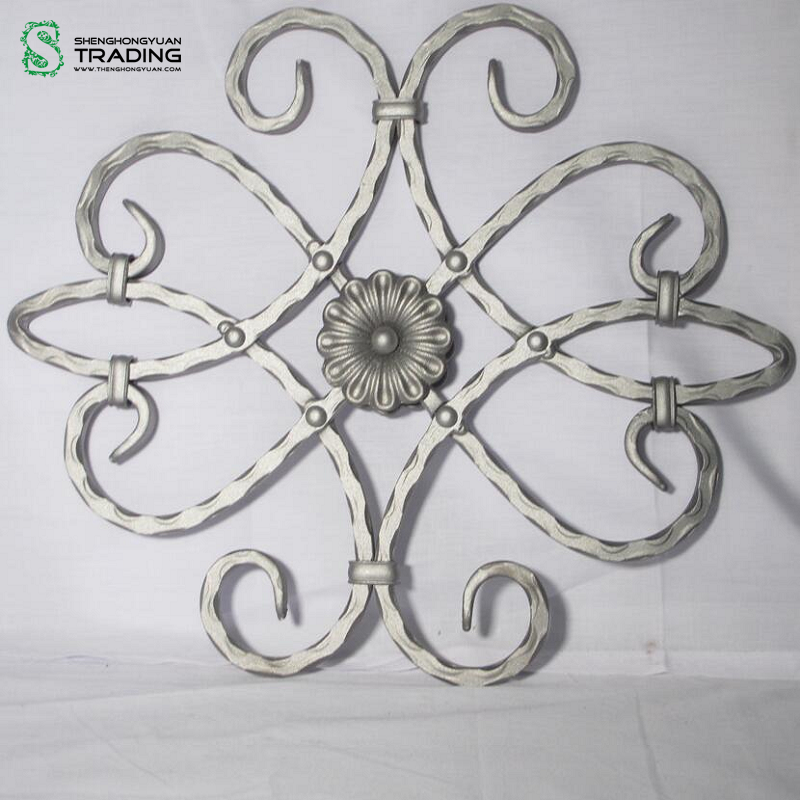 Wrought Iron Steel Components Ornamental Flower Panels