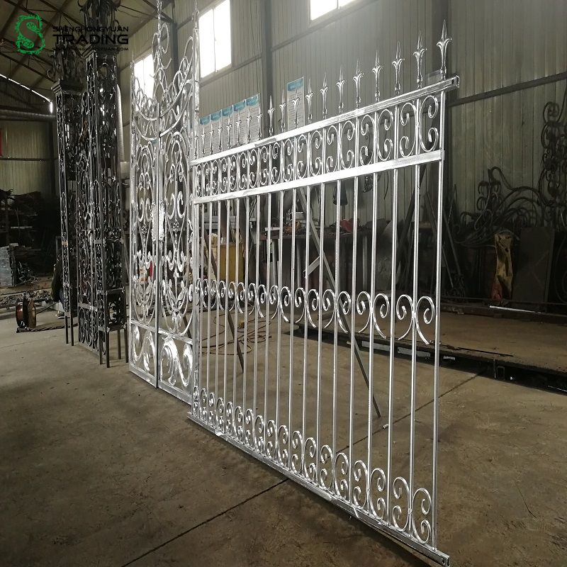 Metal Hot Dip Galvanizing Powder Coated Iron Steel Fence&Gate