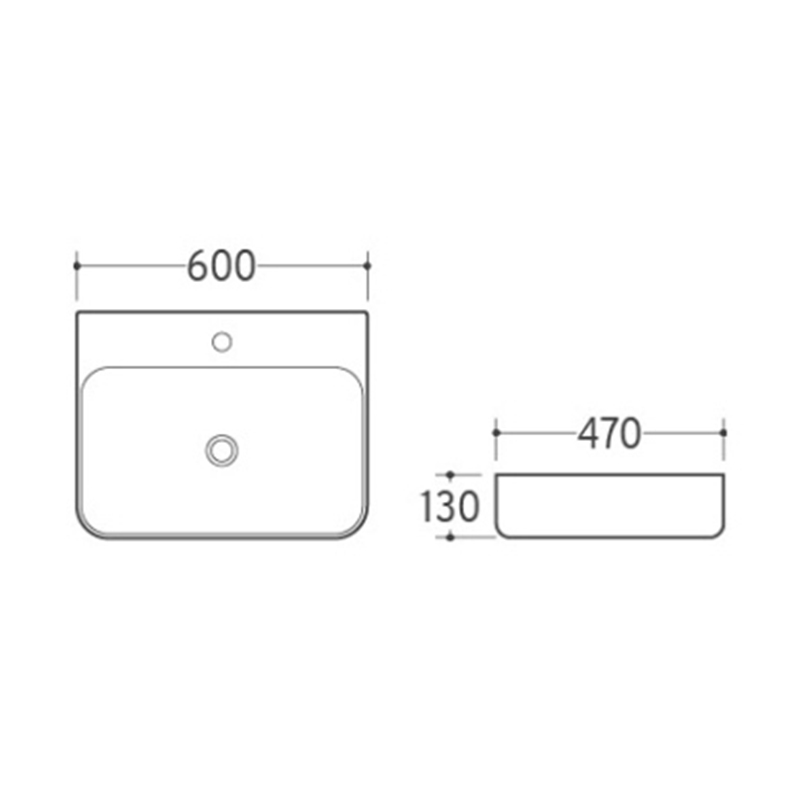 Sanitary ware Rectangular White Ceramic Basin HY-8142