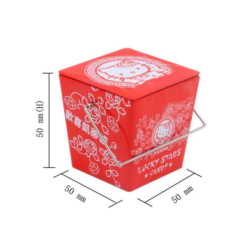 Christmas Candy Tins, Red Tea Tin, Square Green Tin Box