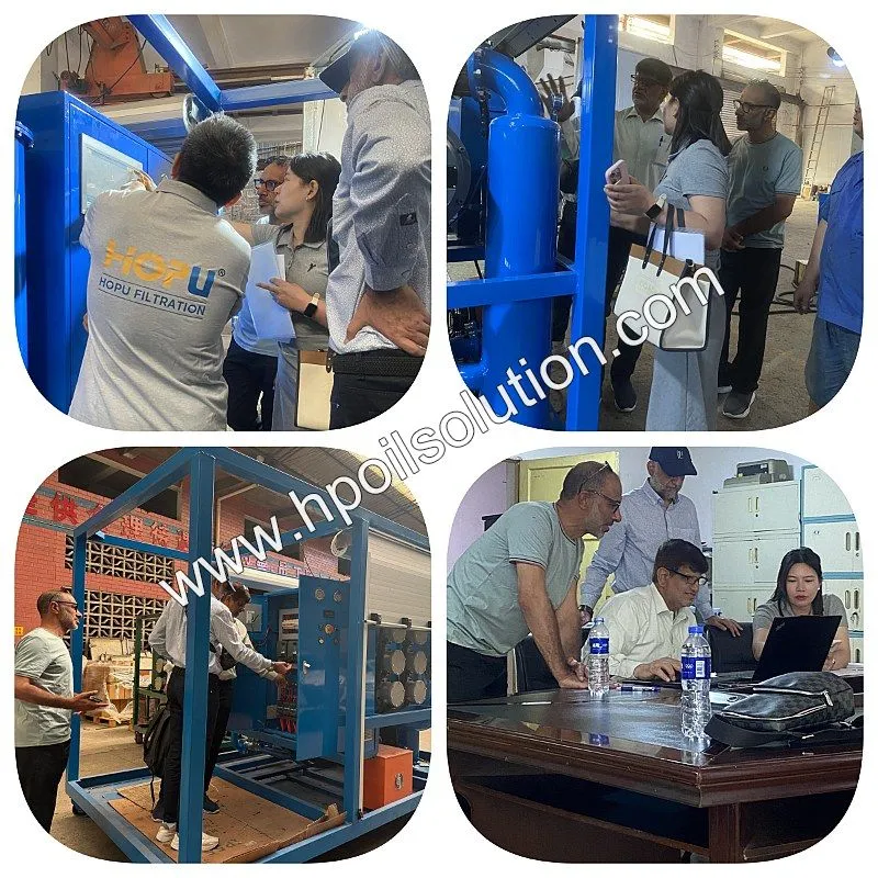 Customer site inspection transformer oil filtration machine ，Oil ...