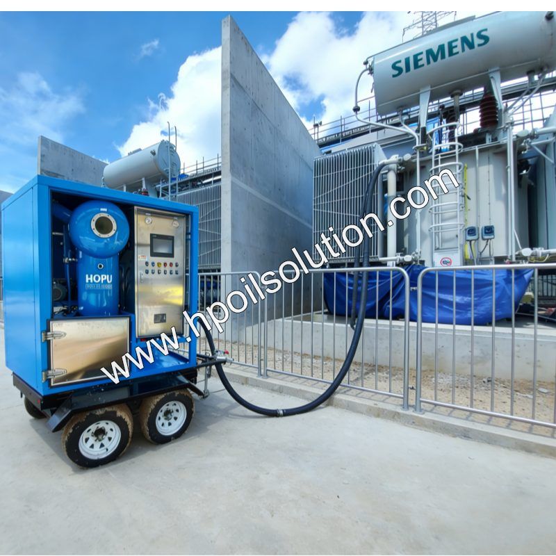 Site working mobile trailer transformer oil purifier machine news
