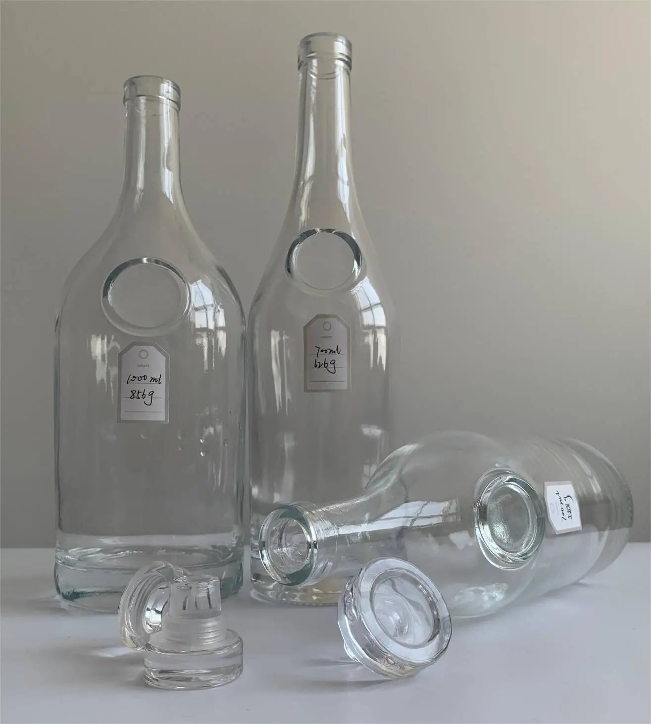 32 oz crystal juice bottle glass bottled water with lids