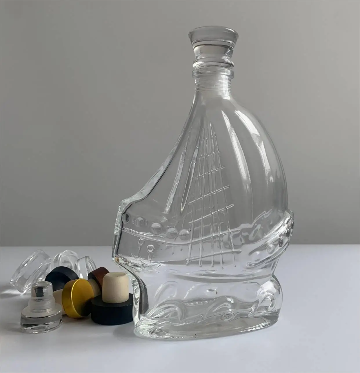 750ml boat shape liquor tequila juice bottles and caps bottles