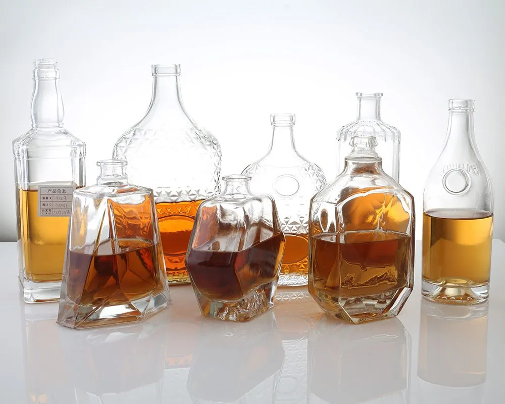 1 liter water alcohol personalized liquor glass bottle