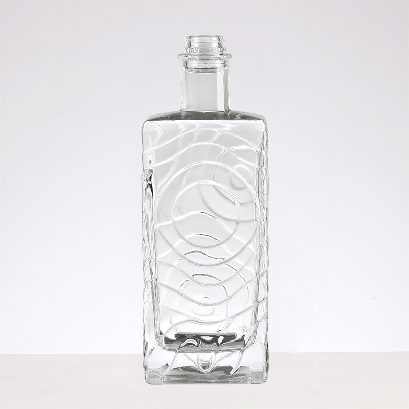 custom tequila square glass bottle and cork