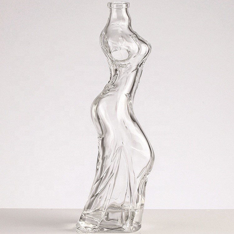 custom design empty water alcohol glass bottles with lids