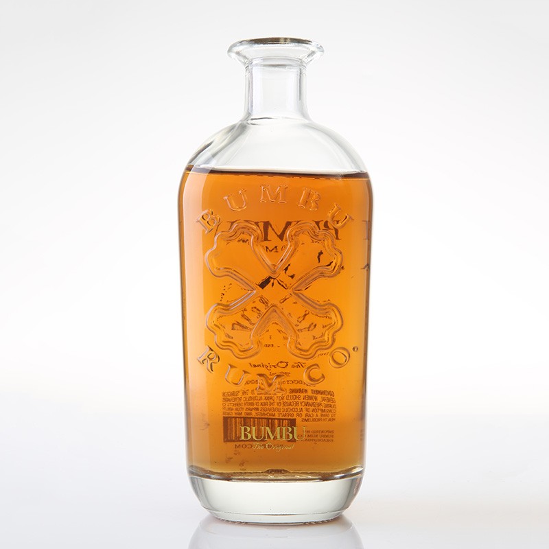 750ML Crystal Rum Glass Bottle Of Liquor And Cork