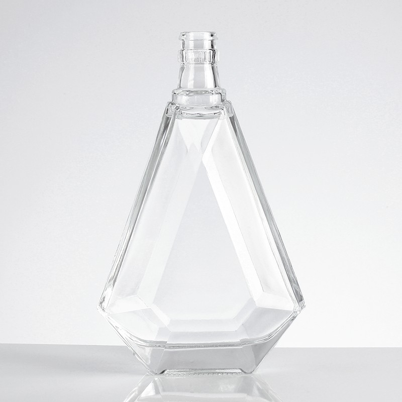 personalised crystal triangle liquor glass bottle and cork