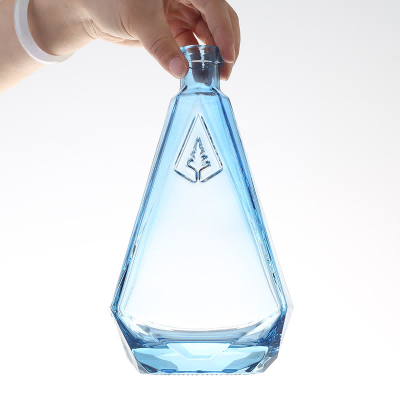 personalised crystal triangle liquor glass bottle and cork