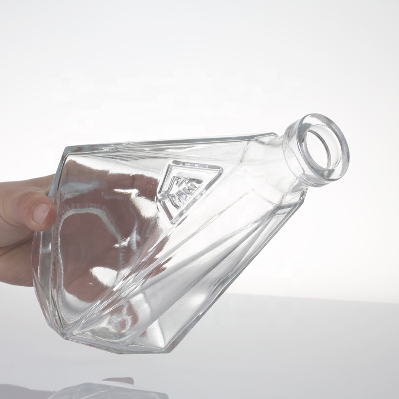 personalised crystal triangle liquor glass bottle and cork