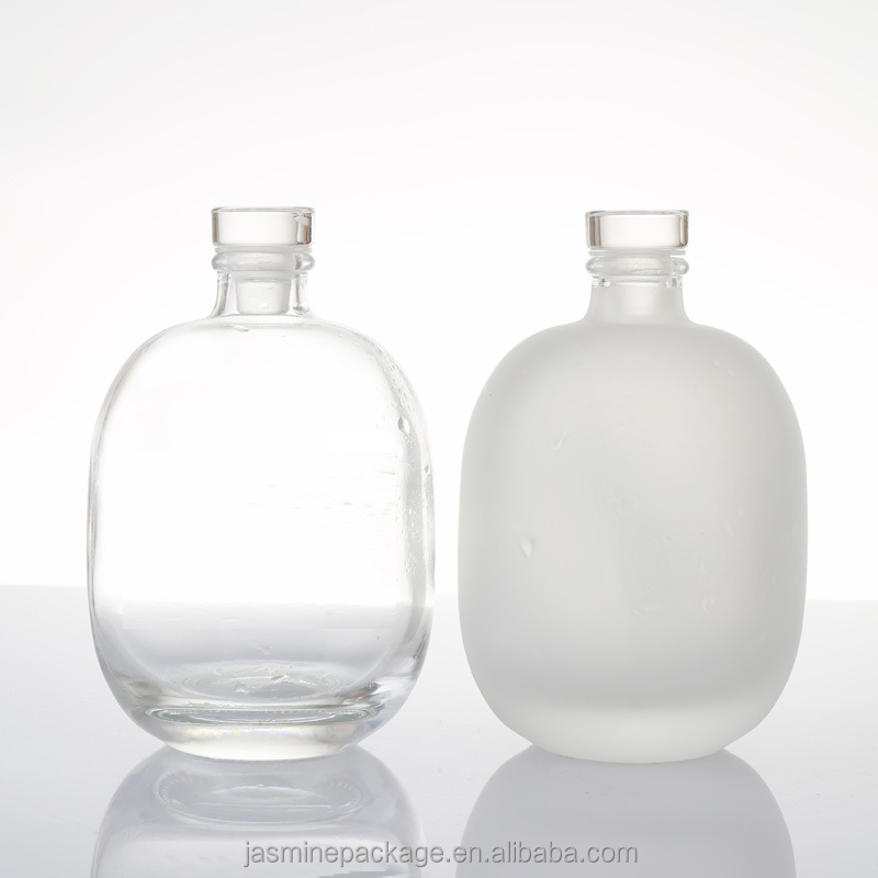 250ml 500ml Round Clear Frosted beverages bottle