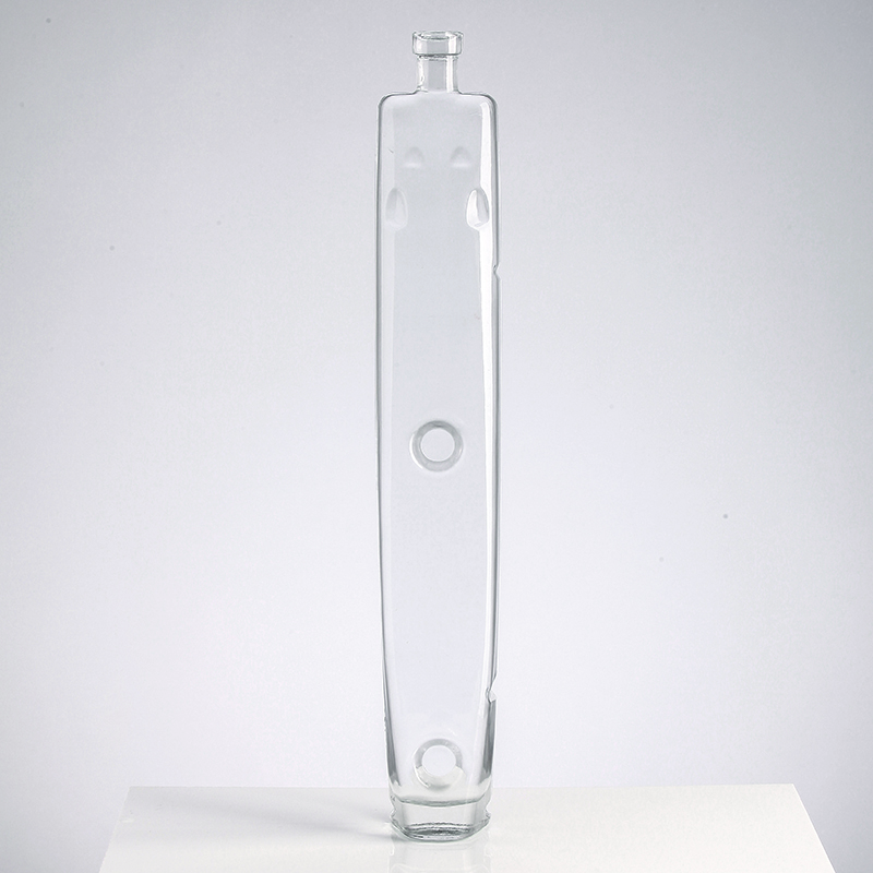 Sleek Vertical Clear Tall Glass Art Bottle