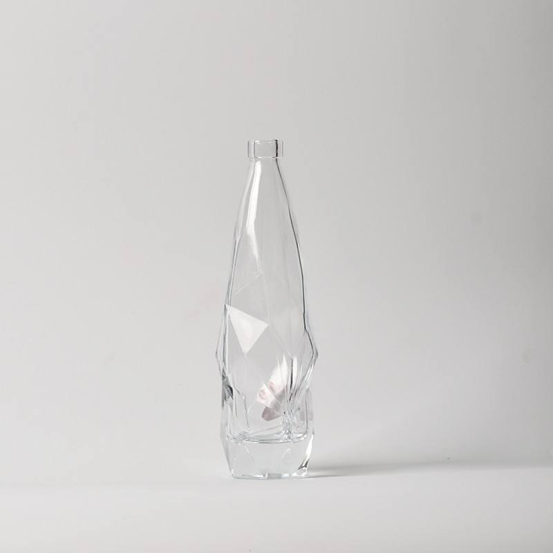 Diamond Surface Glass Bottle with Lid