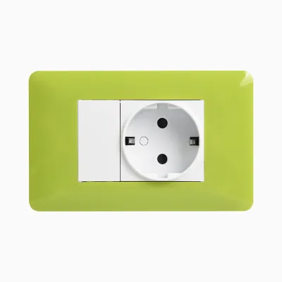 V12 Series Yellow Green Border Switch&Socket