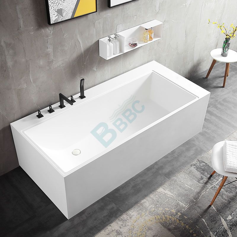 Square Solid surface free-standing Bathtub