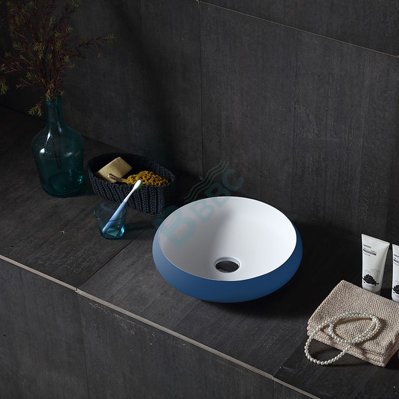 Sunken Edge Solid Surface Countertop Basin