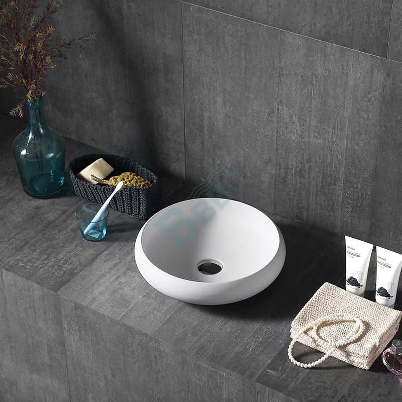 Sunken Edge Solid Surface Countertop Basin