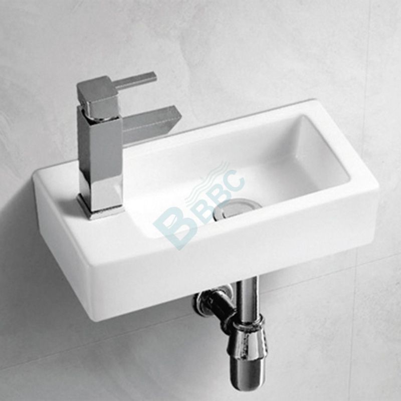 Mini Rectangular Ceramic Wall-Hung Basin