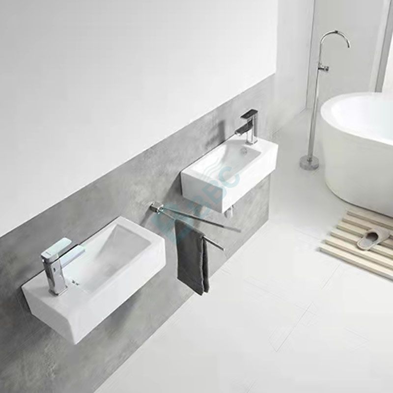 Mini Rectangular Ceramic Wall-Hung Basin