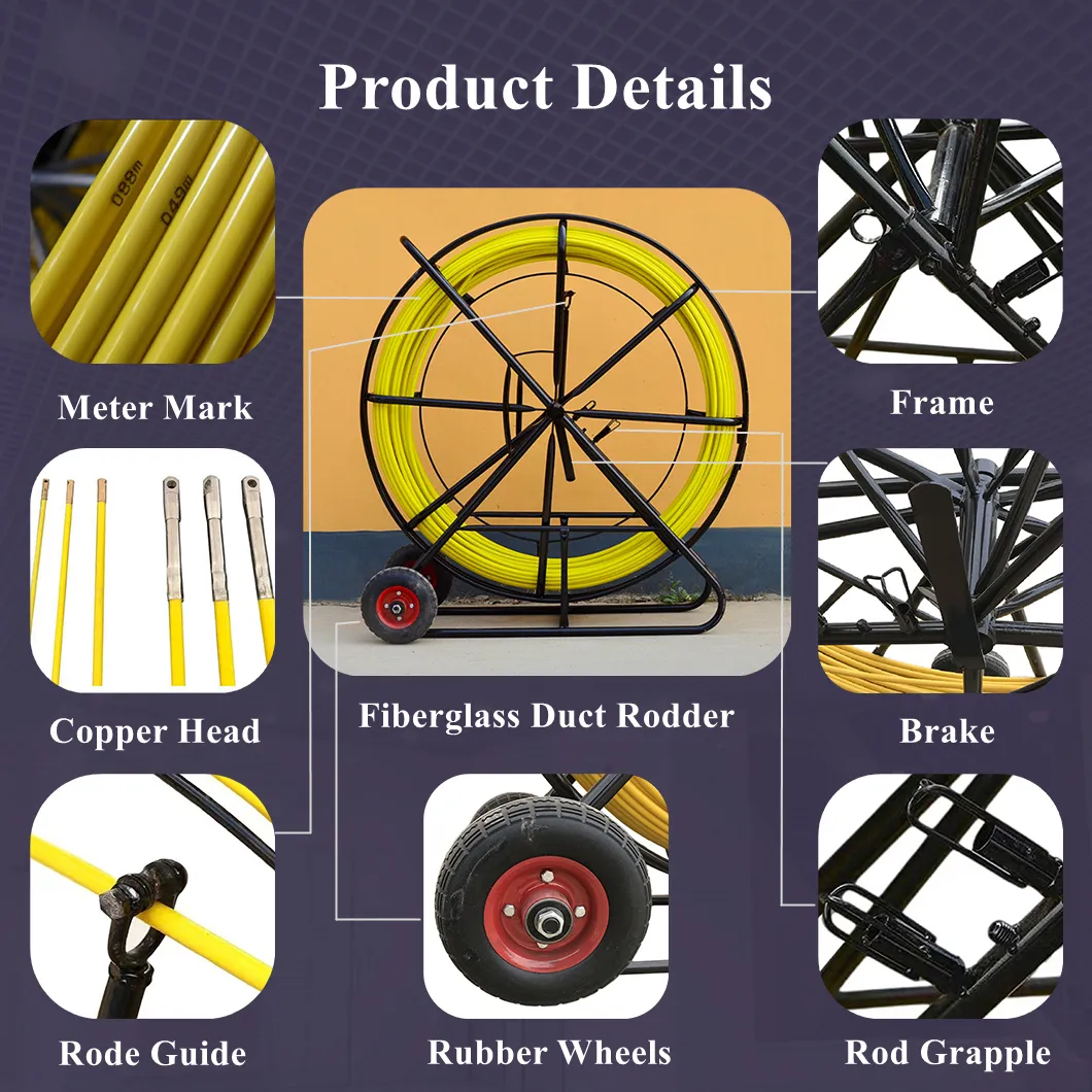 Fiberglass Duct Rodder, Duct Rodder Puller, Snake Rod