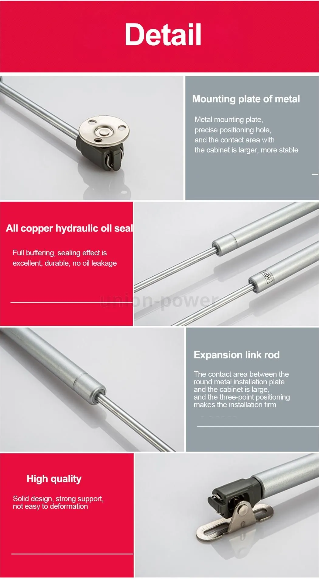 Cabinet Gas Spring 20-350N Shelf Supports Soft Close HZS-H6