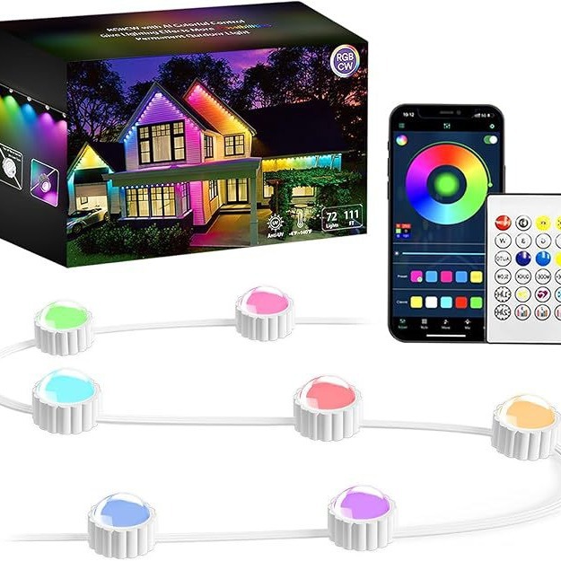 Permanent outdoor color-changing lights
