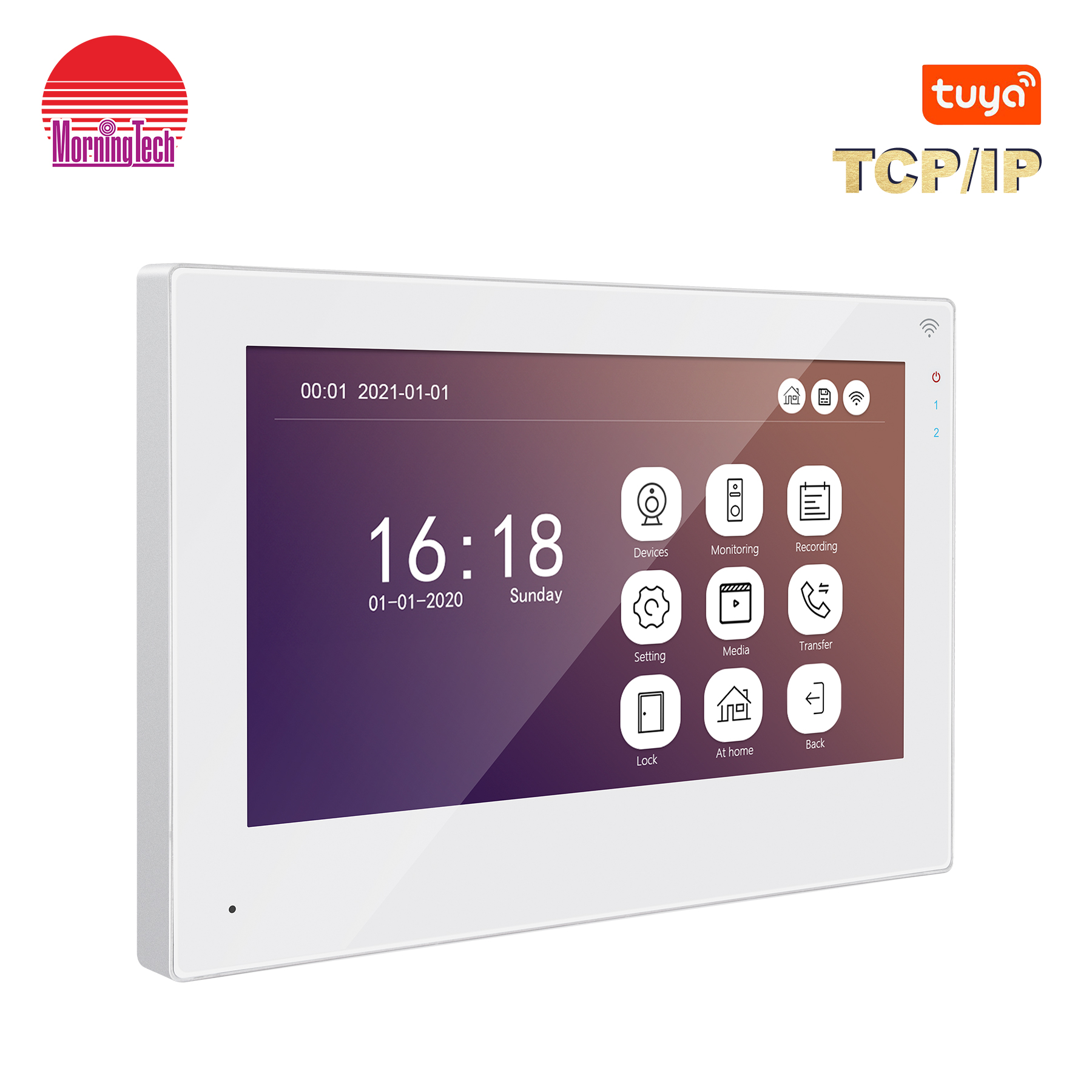 TCP/IP video door phone intercom system 7-inch indoor monitor