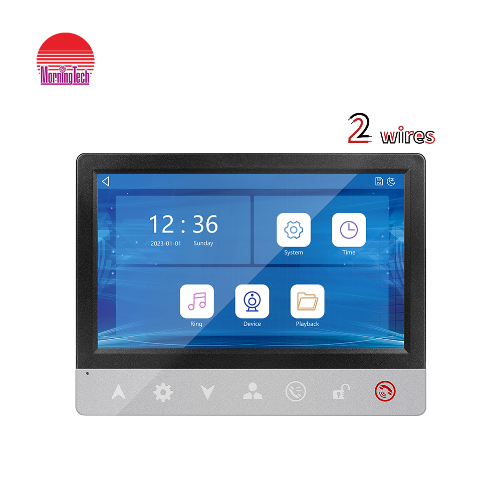 Analog 2-wire video door phone intercom system 7-inch indoor monitor