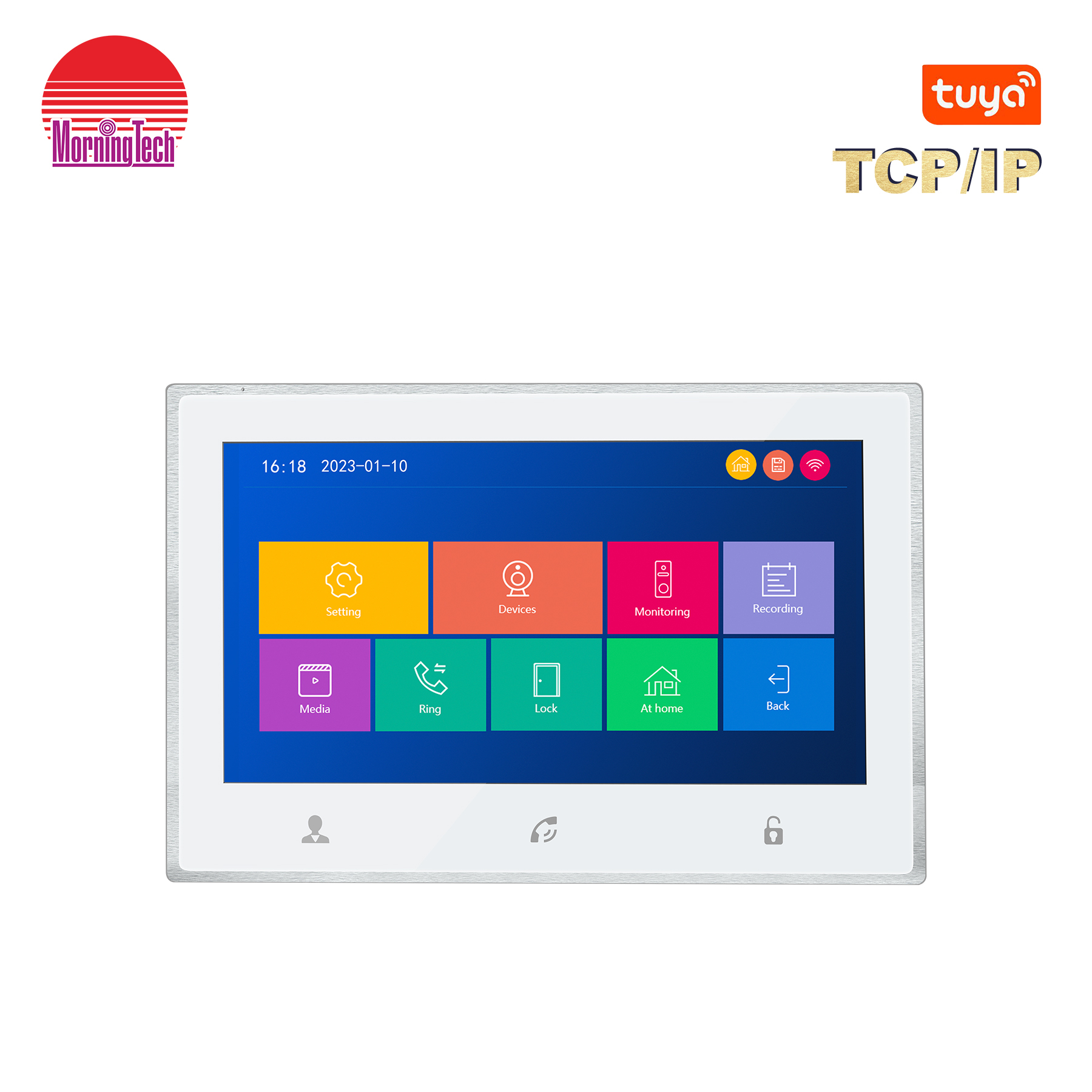 TCP/IP video door phone intercom system 7-inch touch screen