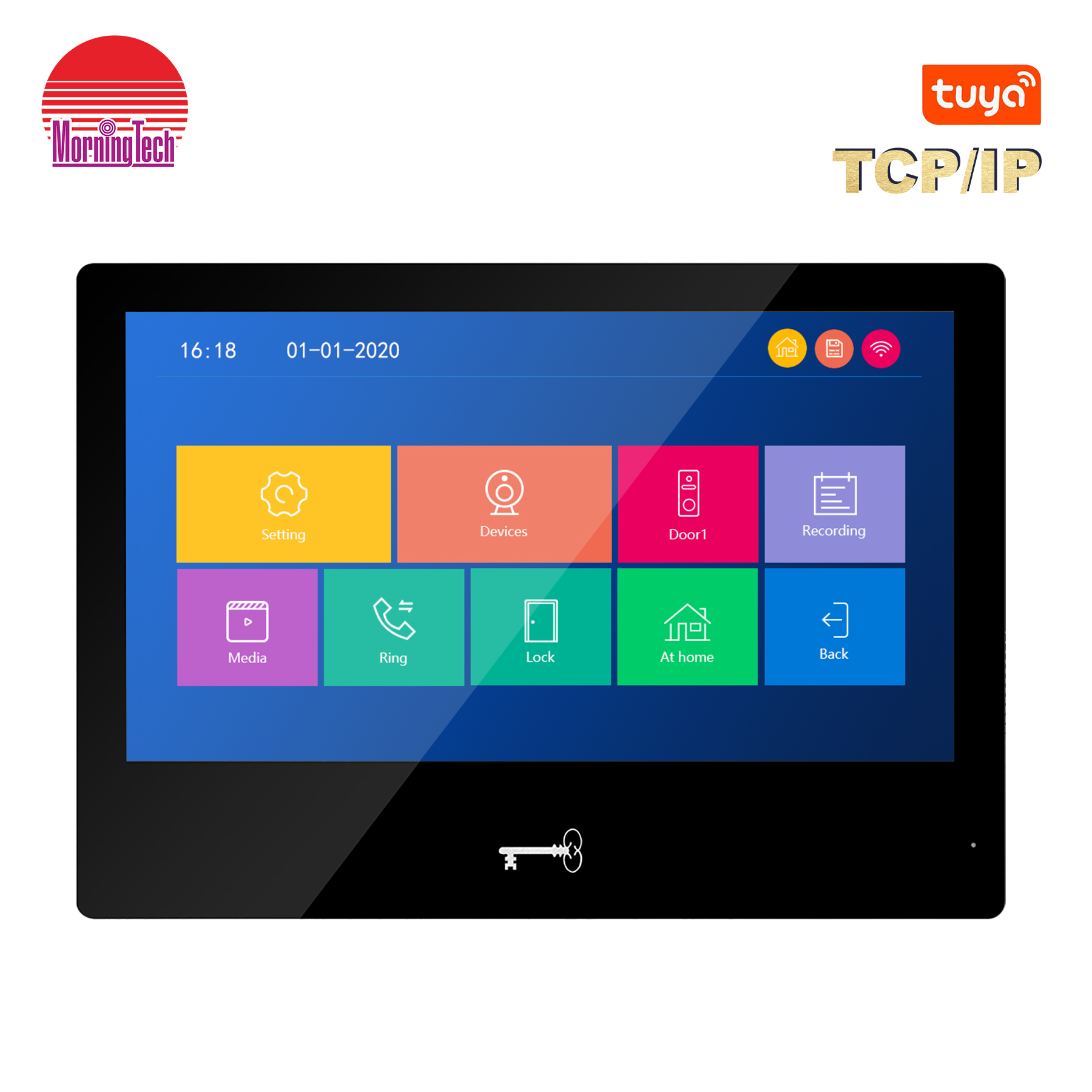 TCP/IP video door phone intercom system 10.1-inch monitor touch screen