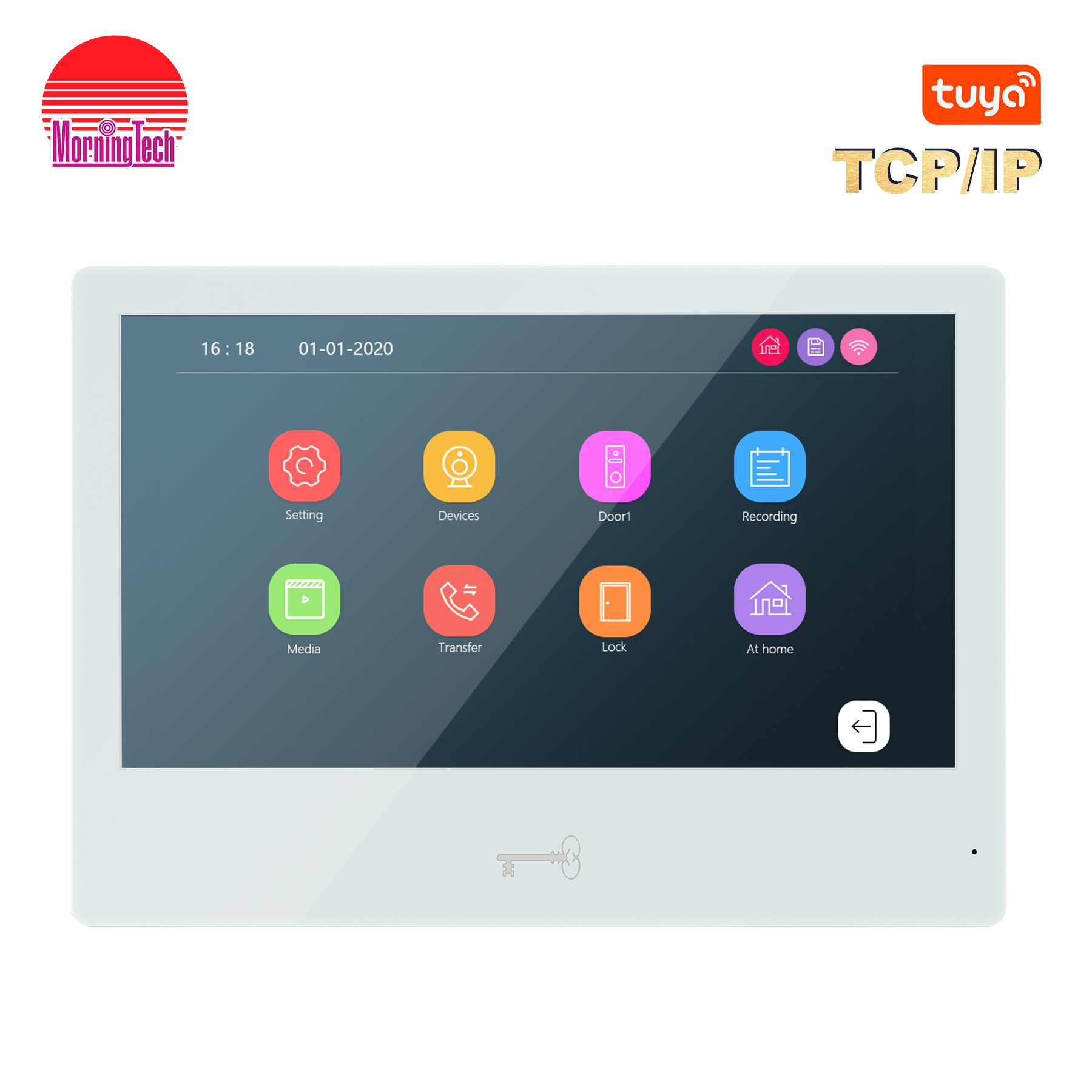 TCP/IP video door phone intercom system 10.1-inch monitor touch screen