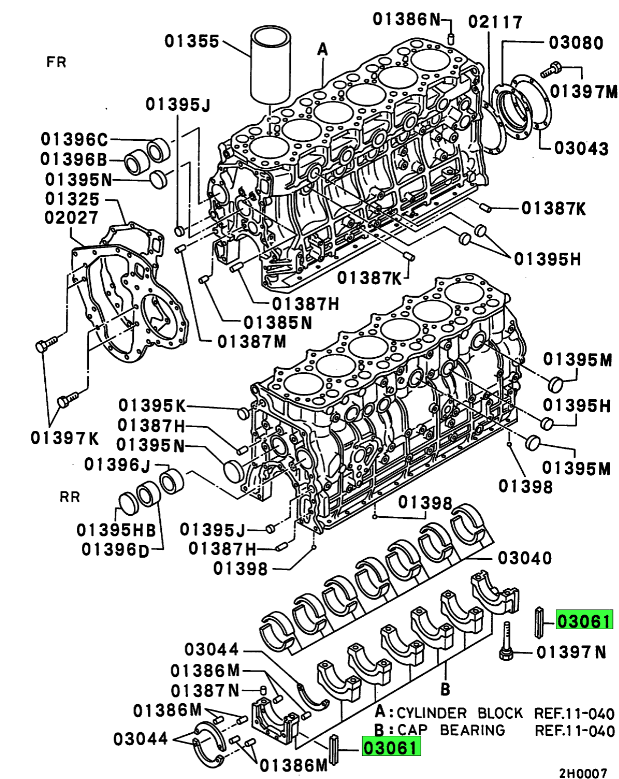 Mitsubishi Engine 4D31 Crankshaft Bearing Cap Side Seal Rubber Kits ...