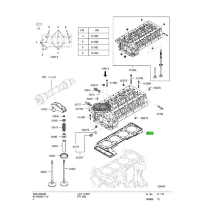 MK667098 MITSUBISHI Cyl.head gasket Fuso engine 61-36885-10 504093500