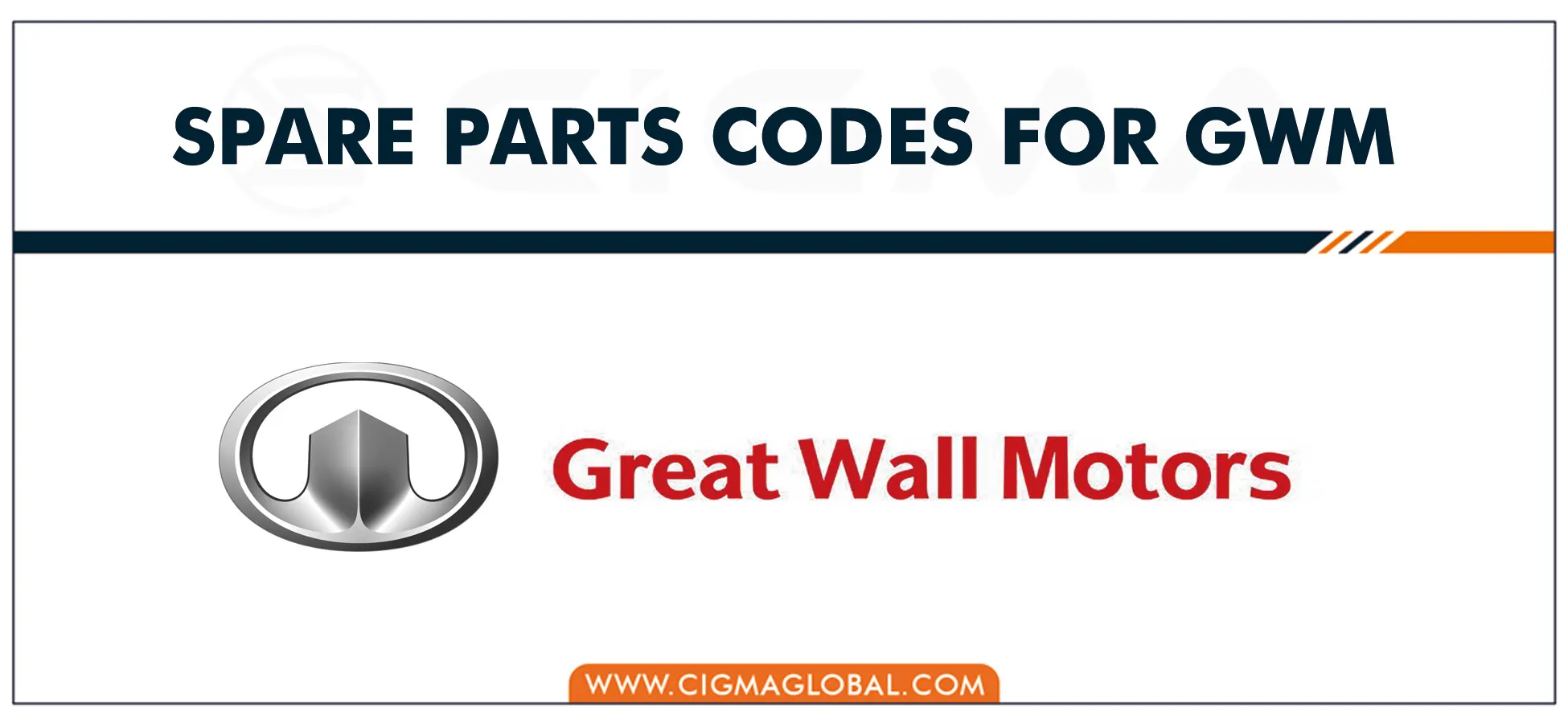 PART CODES FOR GREAT WALL MOTORS