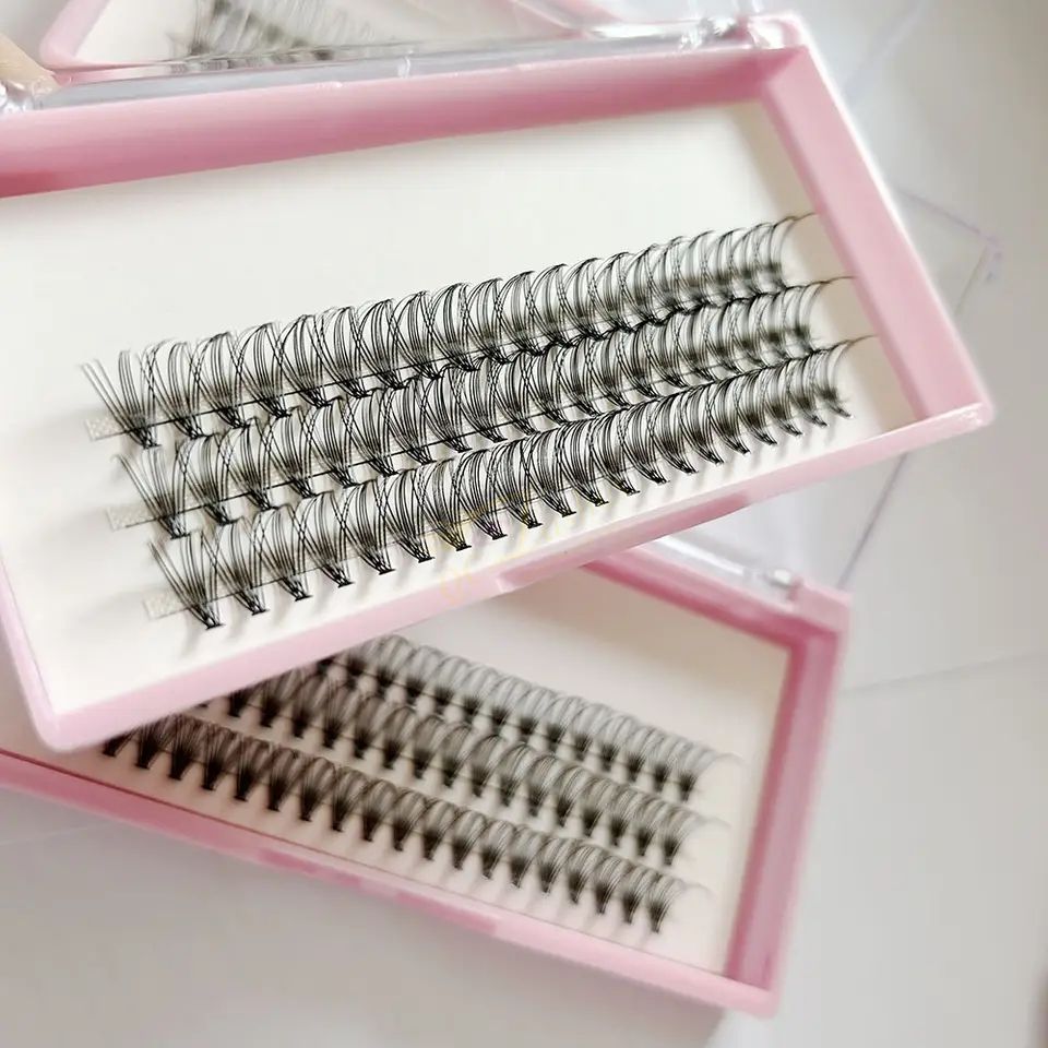 Heat Bonded 20D premade volume fans pre made eyelash extension promade ...